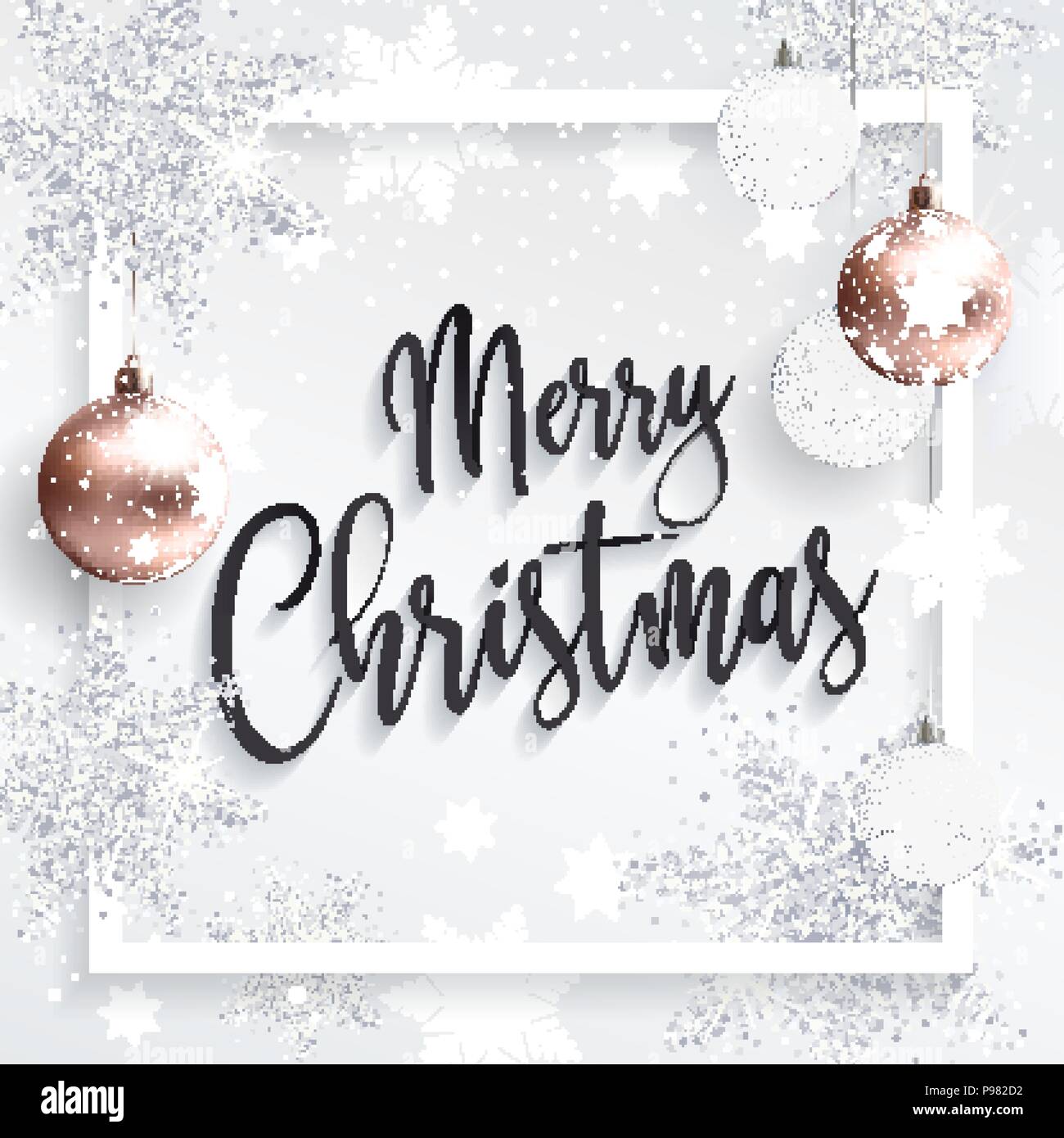 Merry christmas background silver Stock Vector Images - Alamy