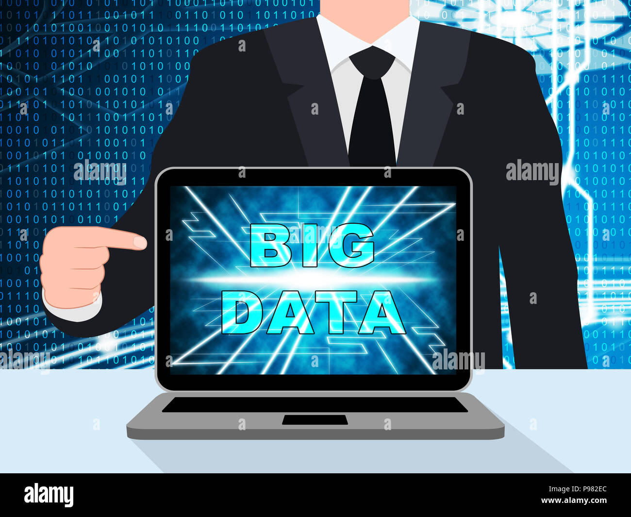 Bigdata Flow Stream Of Big Data 3d Illustration Shows A Fluid ...