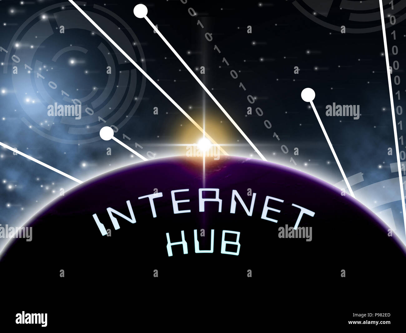 Iot Hub Internet Of Things Gateway 2d Illustration Shows Portal For
