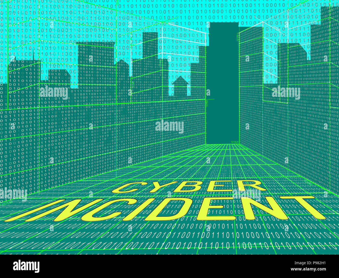 Cyber Incident Data Attack Alert 3d Illustration Shows Hacked Networks ...
