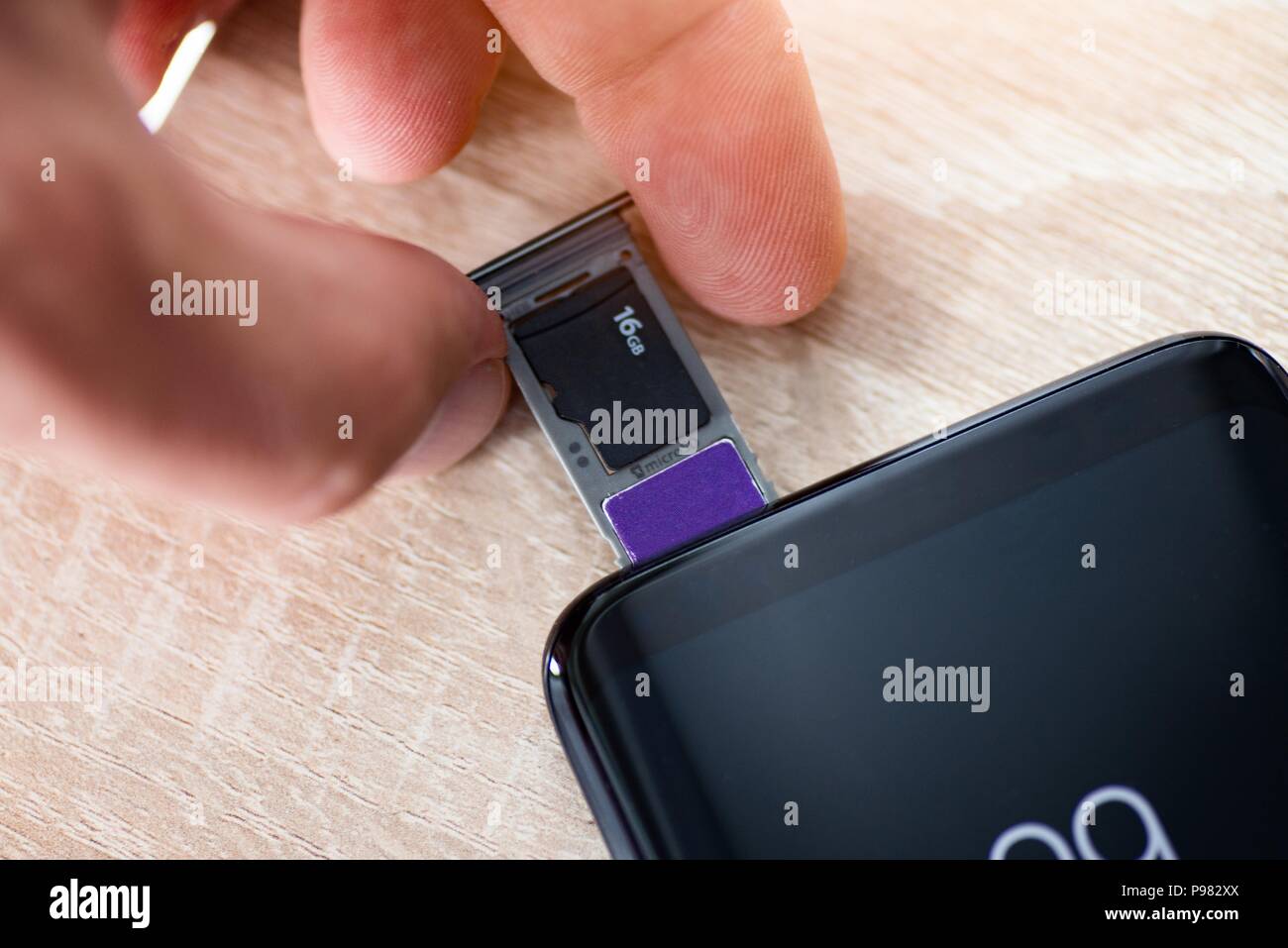 Inserting Sd Memory Card High Resolution Stock Photography and Images ...