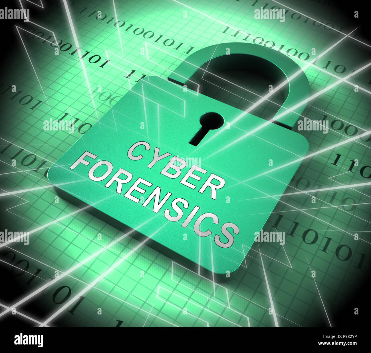 Cyber Forensics Computer Crime Analysis 3d Rendering Shows Internet ...