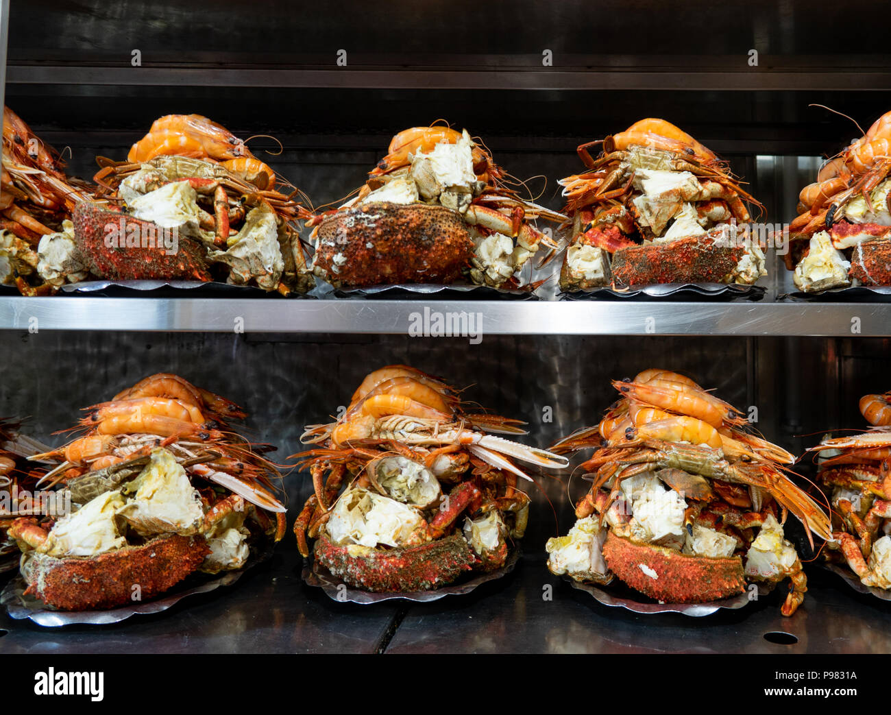 Seafood platter prepared to be served Stock Photo - Alamy