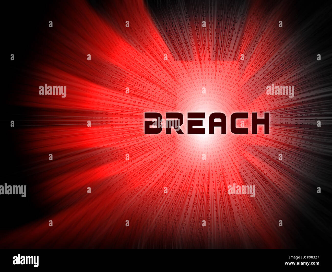 Cyber Security Breach System Hack 3d Illustration Shows Internet ...