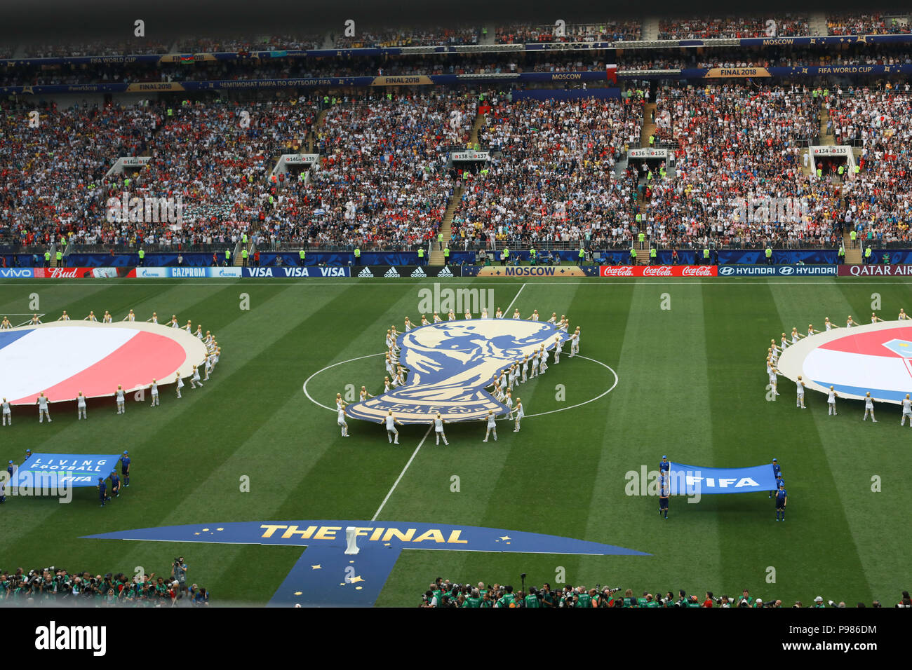 Moscow, Russia. 15th July 2018. Pre-match ceremony before the match ...
