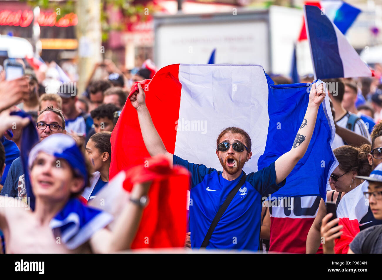 French football flags hi-res stock photography and images - Alamy