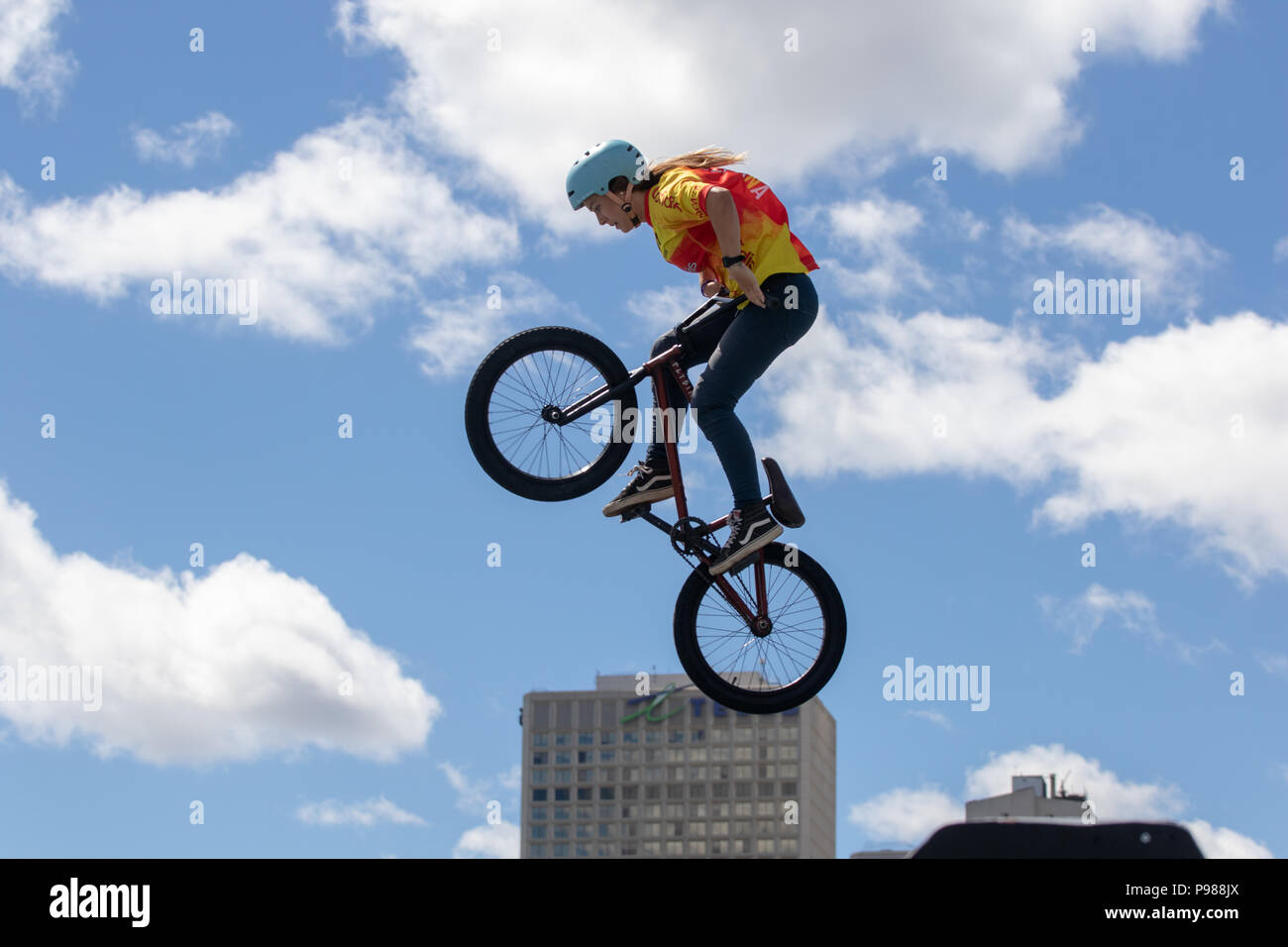 The UCI BMX Competition in freestyle as Spains Teresa Fernandez-Miranda ...
