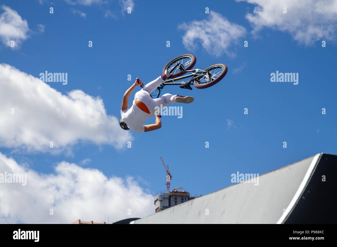 The UCI BMX Competition in freestyle as Shanice Silva Cruz competes in ...