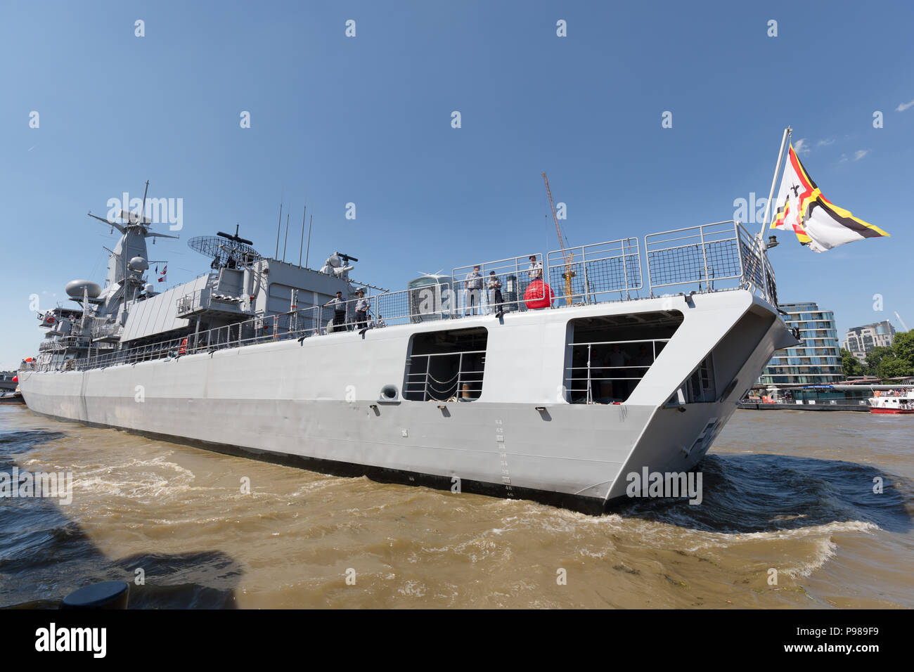 London, UK. 15th July 2018. The Belgian Frigate Leopold I (F930) of the ...