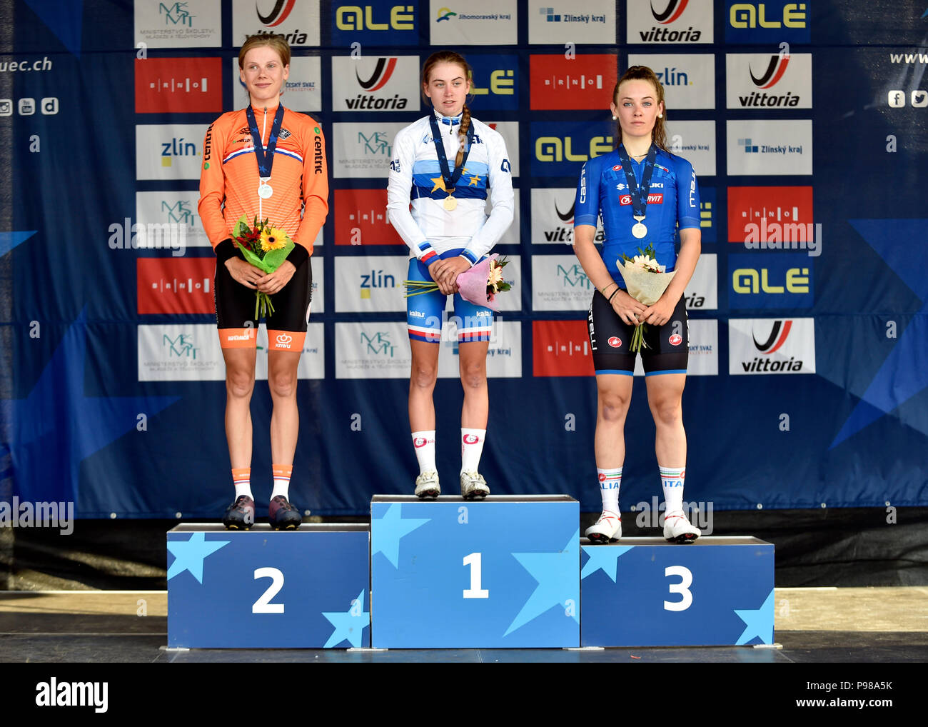 Winners of an European Championships in road cycling, U-23, women, mass ...