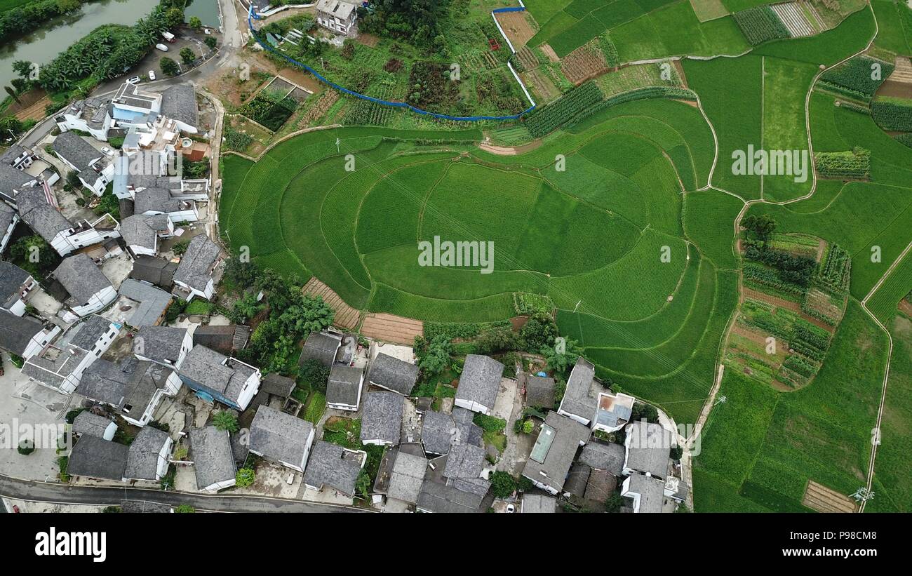 Xingyi. 16th July, 2018. Aerial photo taken on July 16, 2018 shows the ...