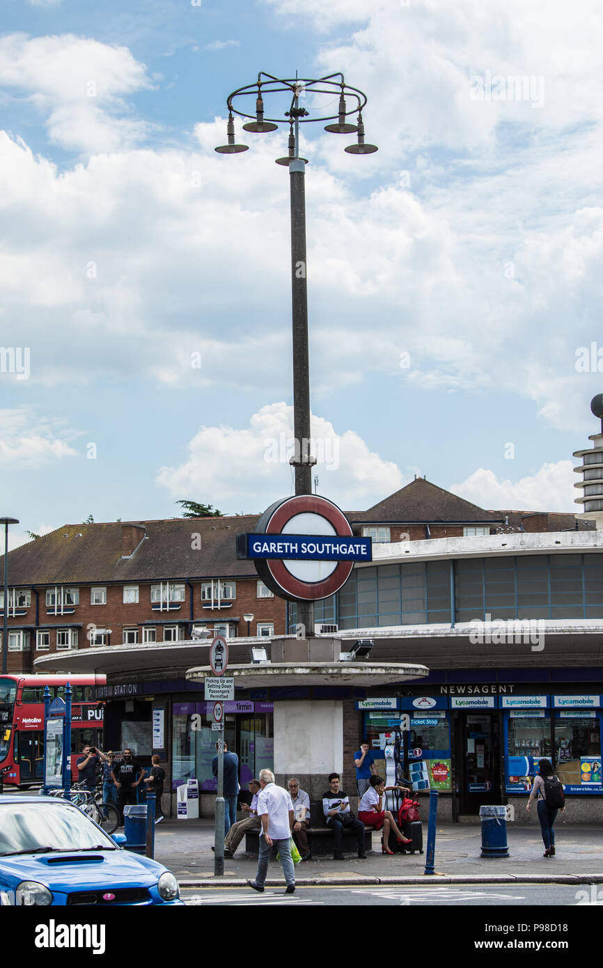 London, UK. 16th July 2018. Southgate Underground station renamed in ...