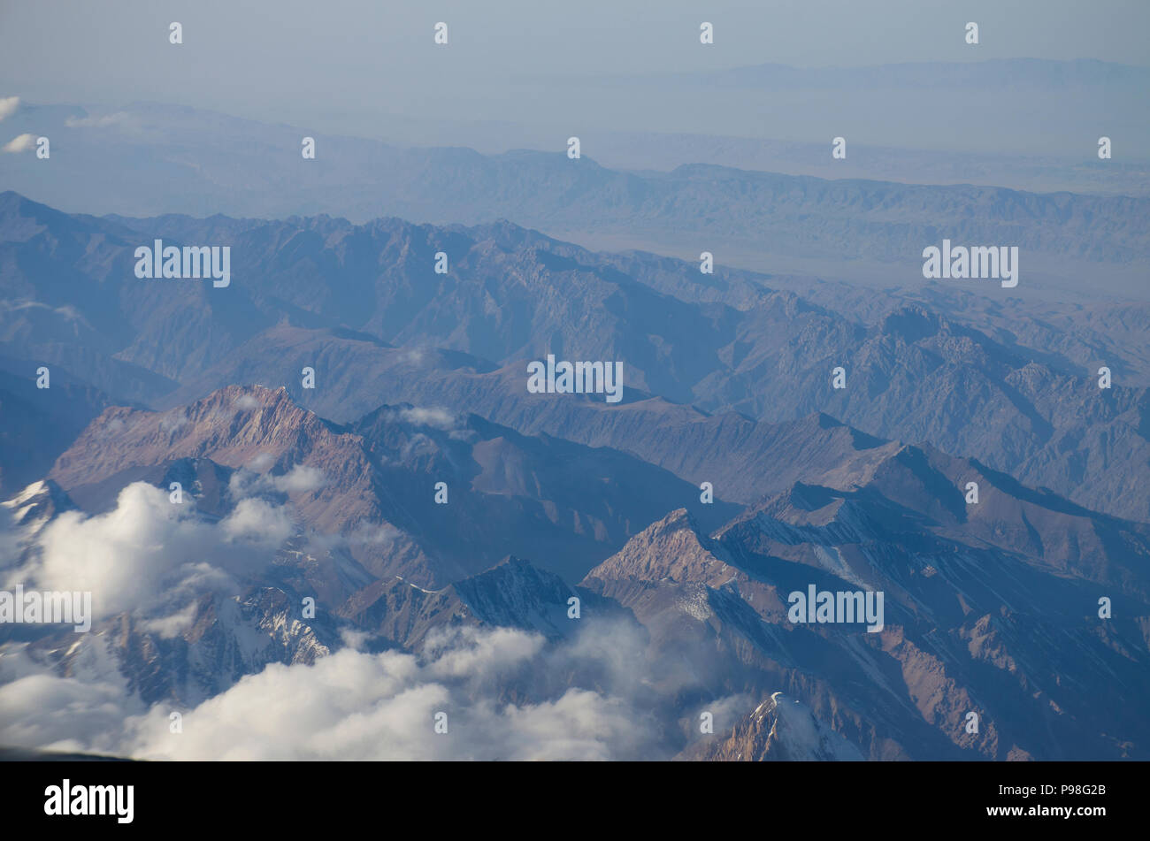 The beautiful view from the plane on the mountains of Pakistan Stock ...
