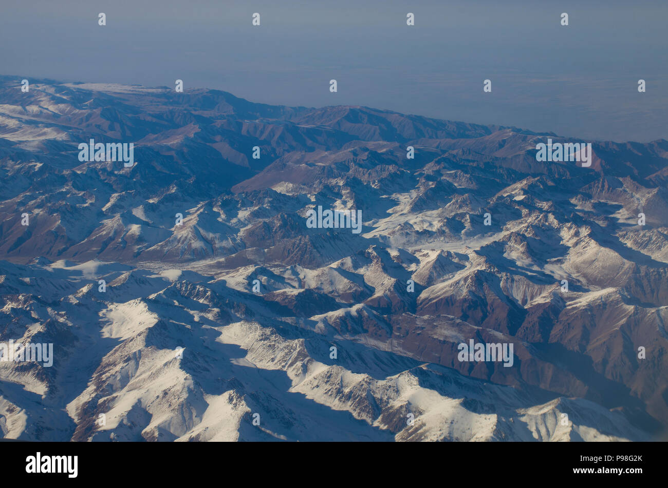 The beautiful view from the plane on the mountains of Pakistan Stock ...