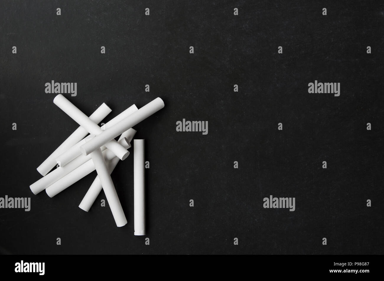 chalk on chalkboard with copy space, ready for your message Stock Photo ...