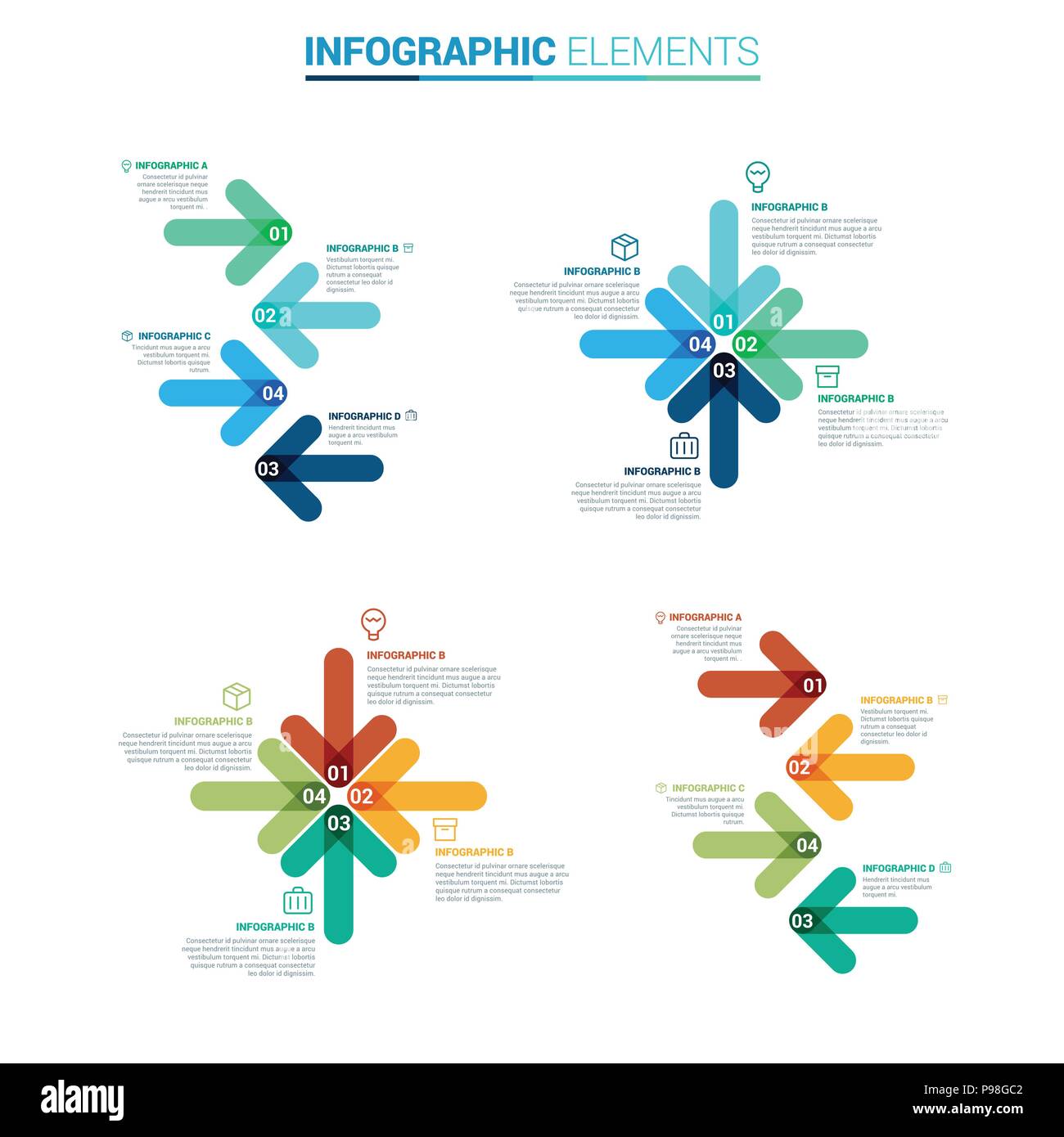 Arrow Infographic Template. Elements are layered separately in vector ...