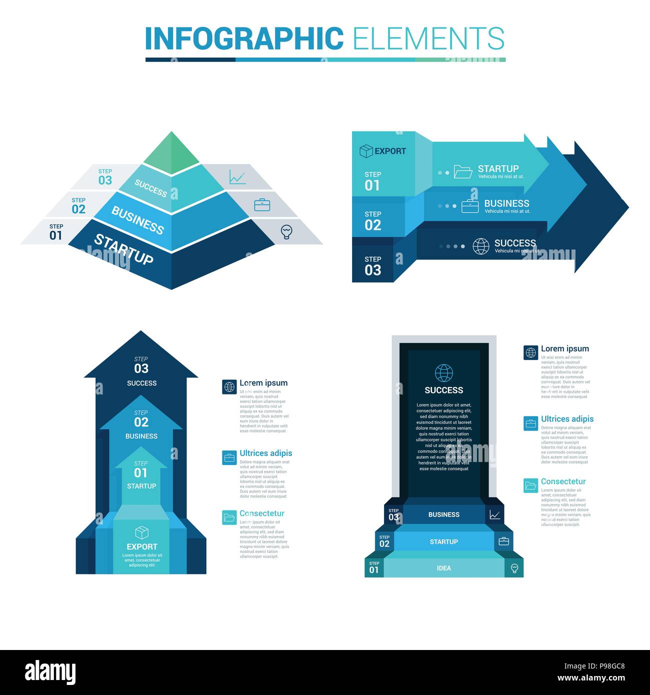 Step infographics pyramid graph with process options Cut Out Stock ...