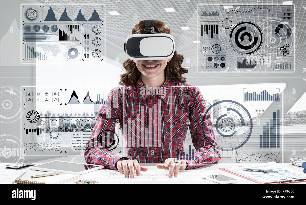 Virtual reality experience Stock Photo - Alamy
