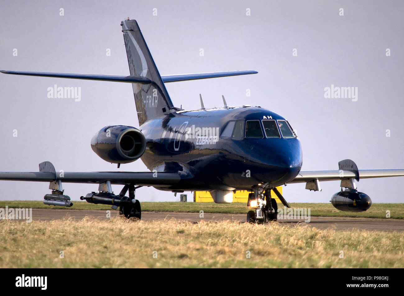 Cobham Aviation Dassault Falcon 20 G-FRAH at Durham Tees Valley Airport ...