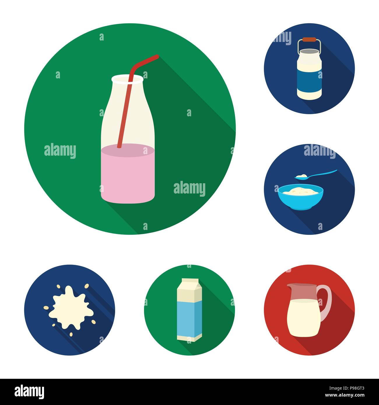 Milk product flat icons in set collection for design.Milk and food ...