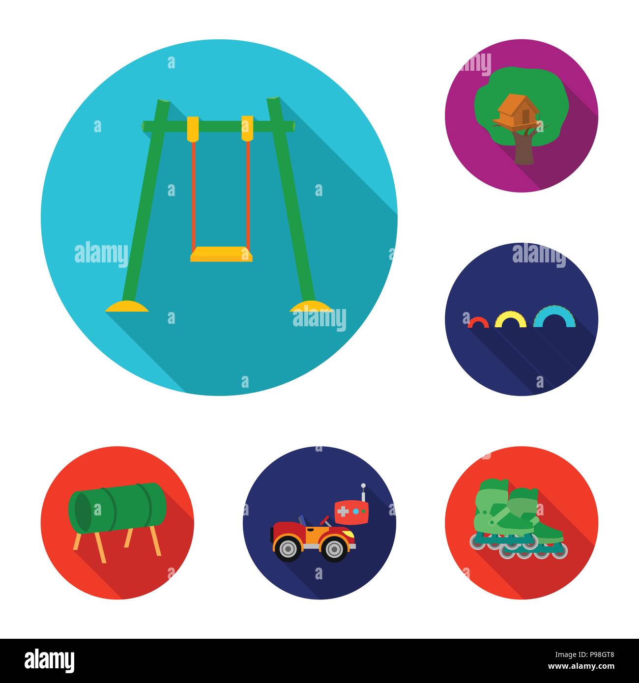 Playground, entertainment flat icons in set collection for design ...