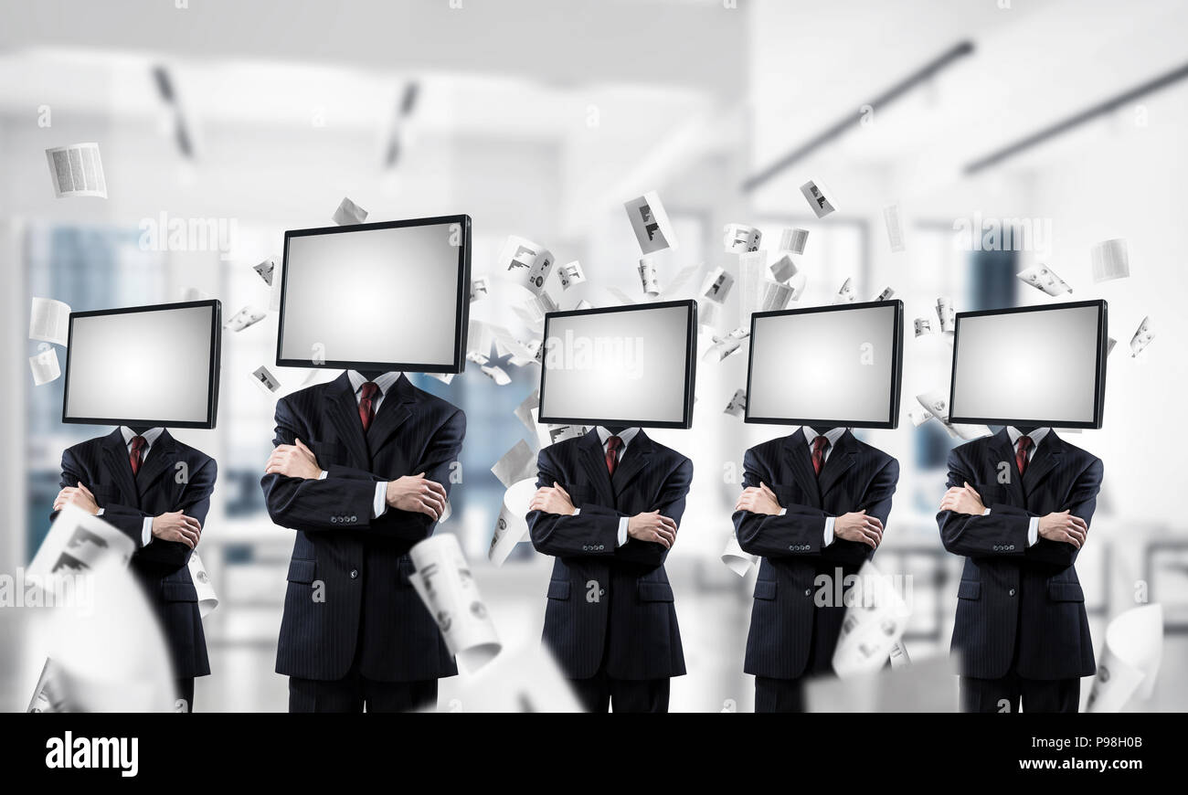 Television addiction of business people Stock Photo - Alamy