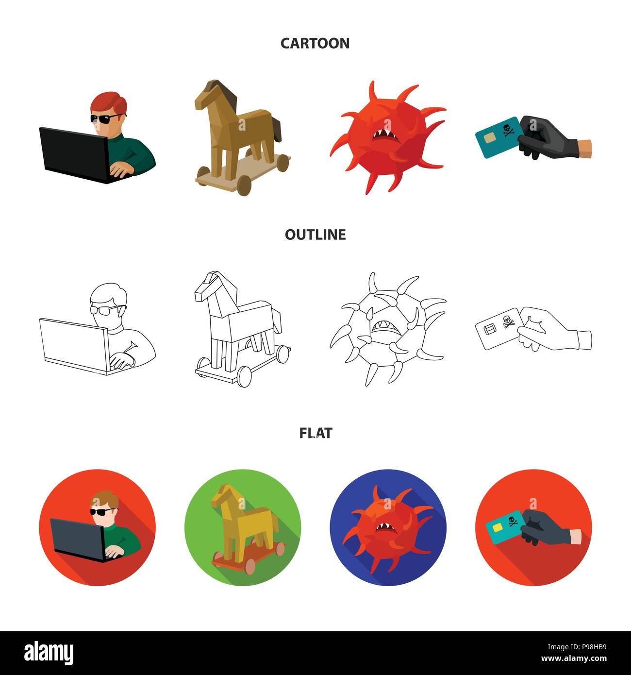 Hacker Hacking System Internet Hackers And Hacking Set Collection