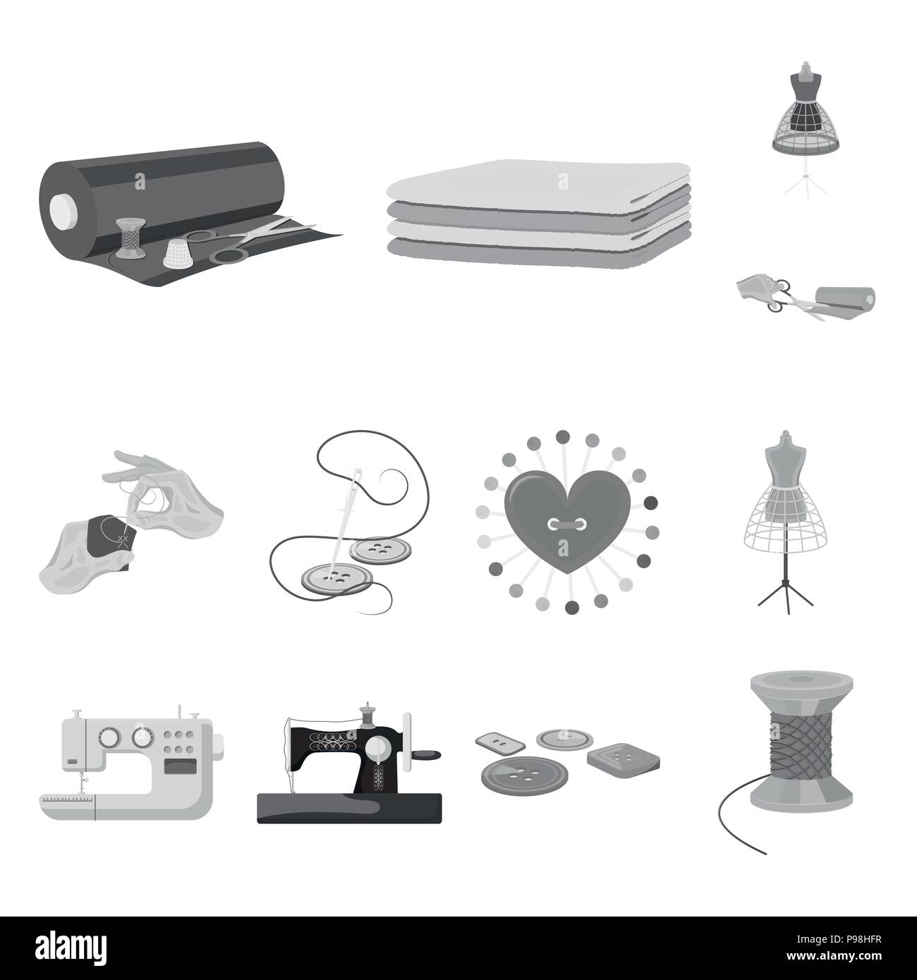 Atelier and equipment monochrome icons in set collection for design ...