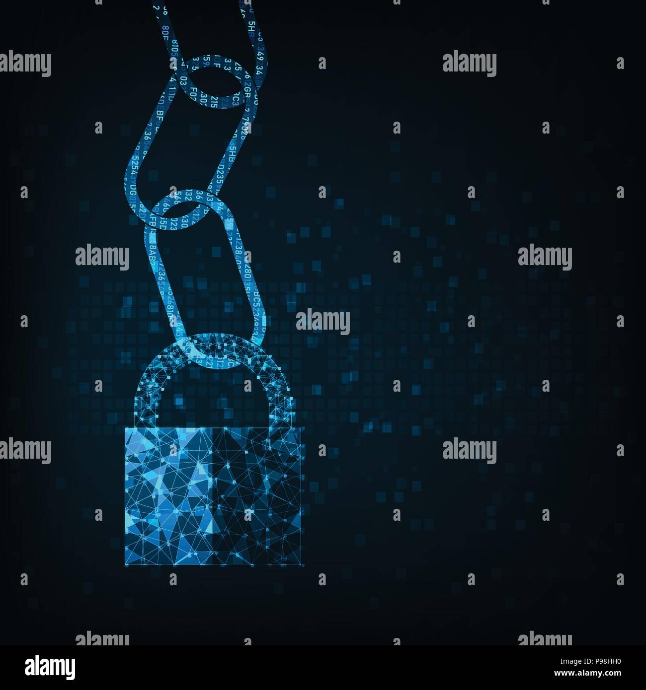 Block chain concept with digital code chain encrypted Stock Vector ...