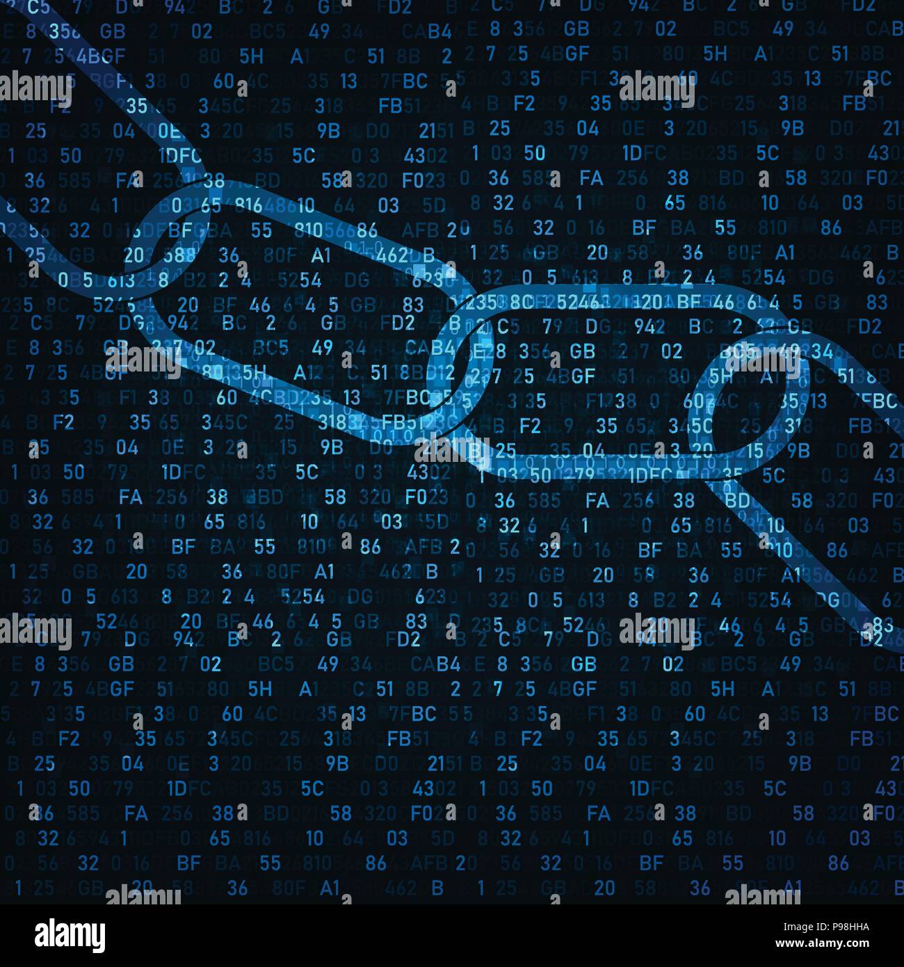 Block chain concept with digital code chain encrypted Stock Vector ...