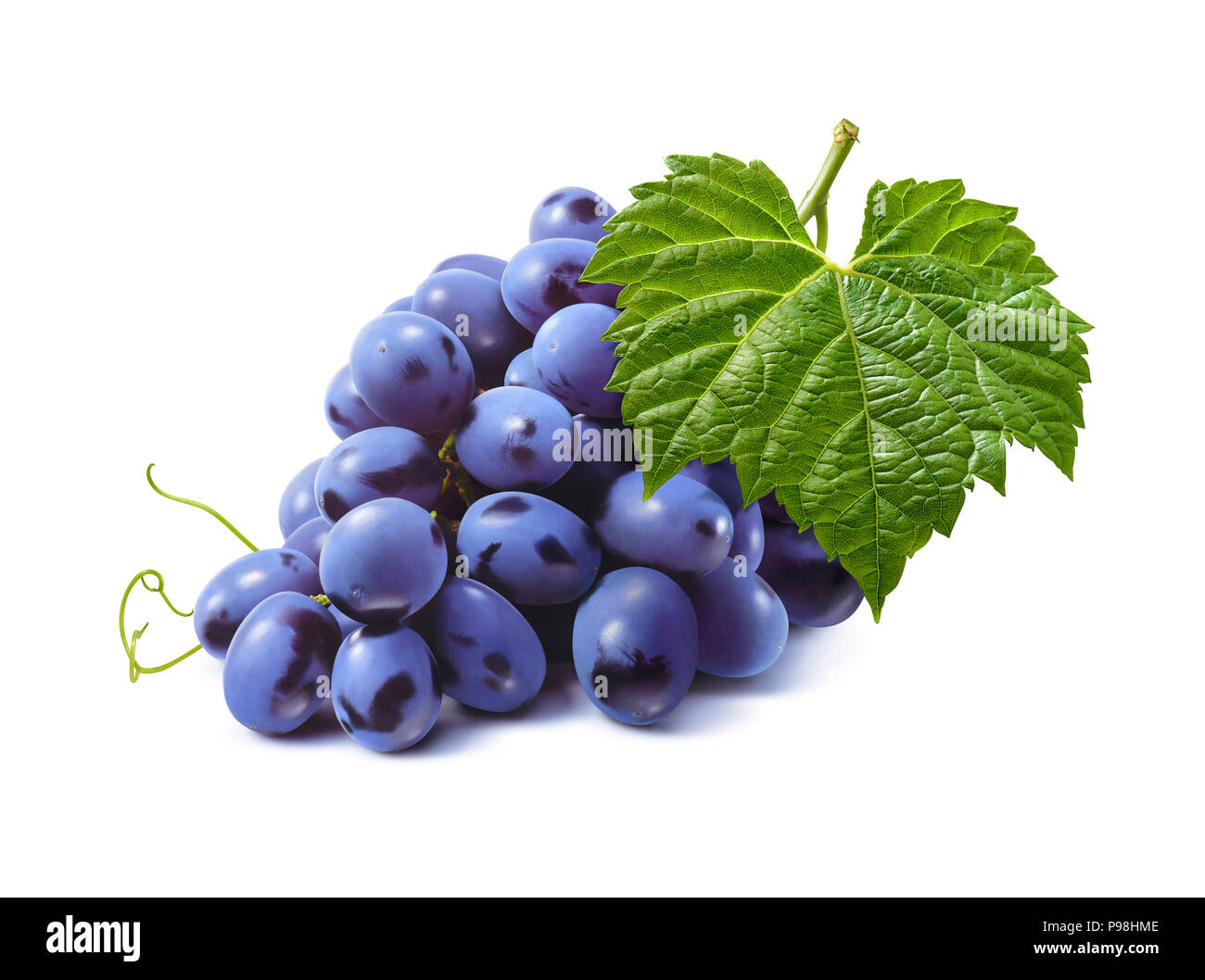 Grapes white background and leaf Cut Out Stock Images & Pictures - Alamy