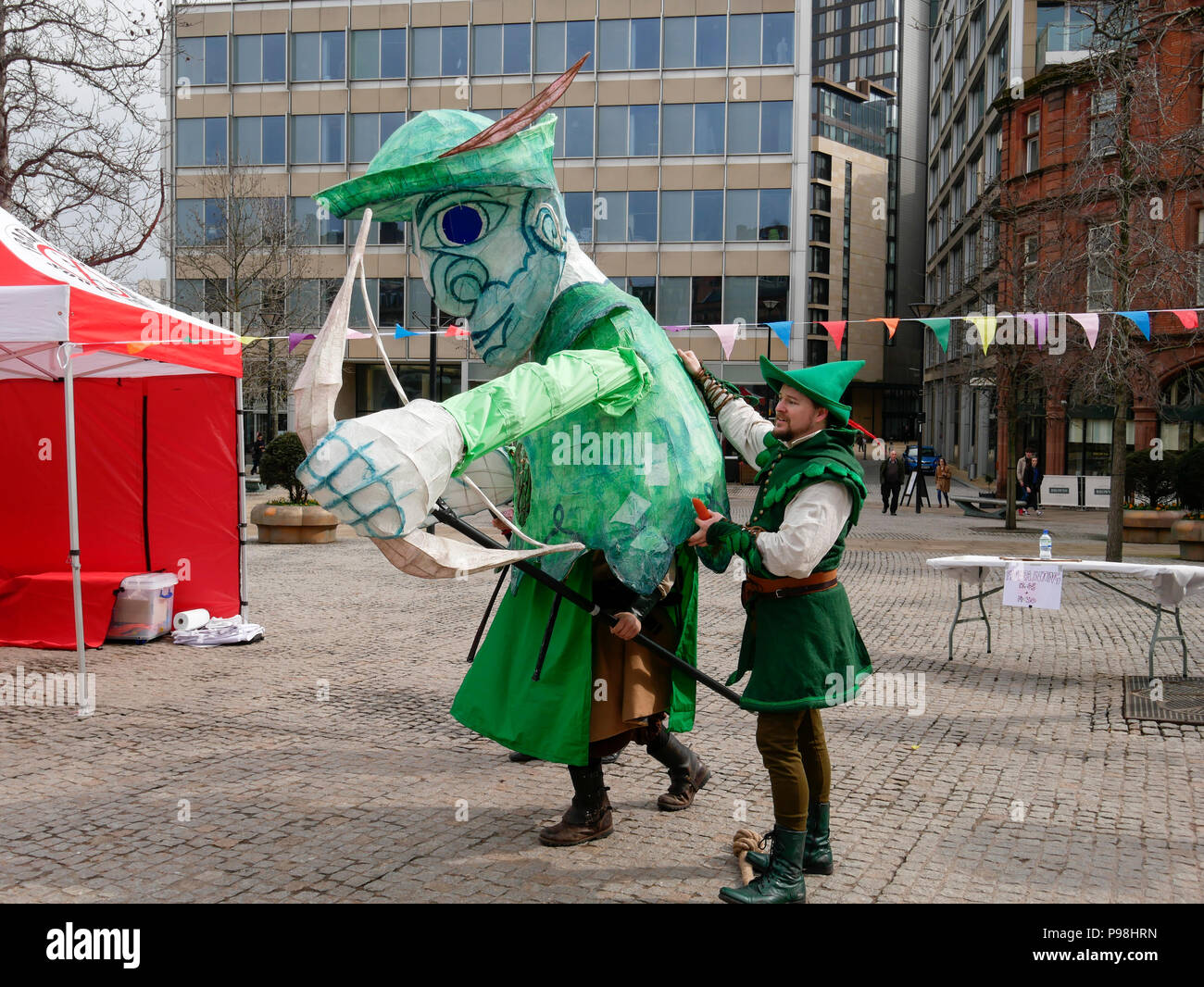 Outdoor play with large puppets in Sheffield England Stock Photo - Alamy