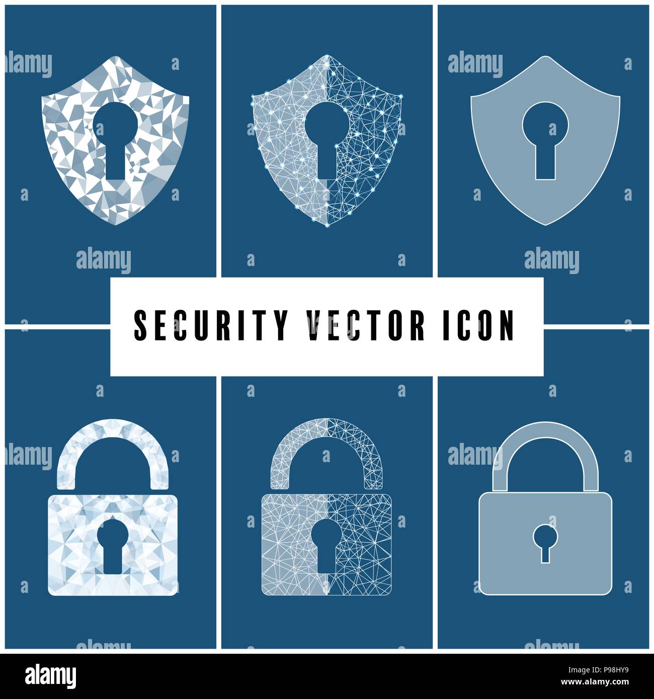 Shield padlock on security Stock Vector Images - Alamy