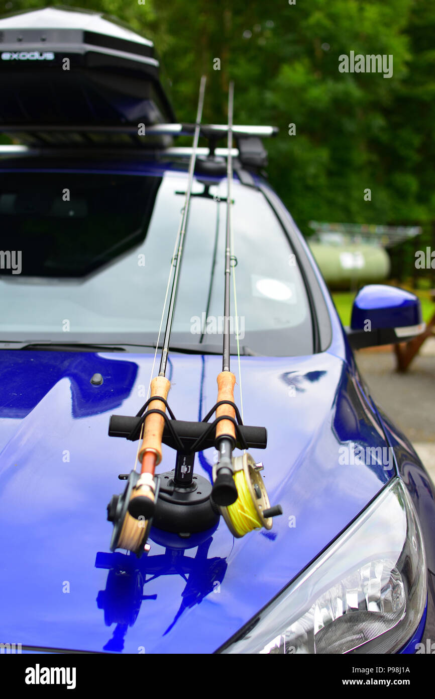Fishing rods on a car Stock Photo - Alamy