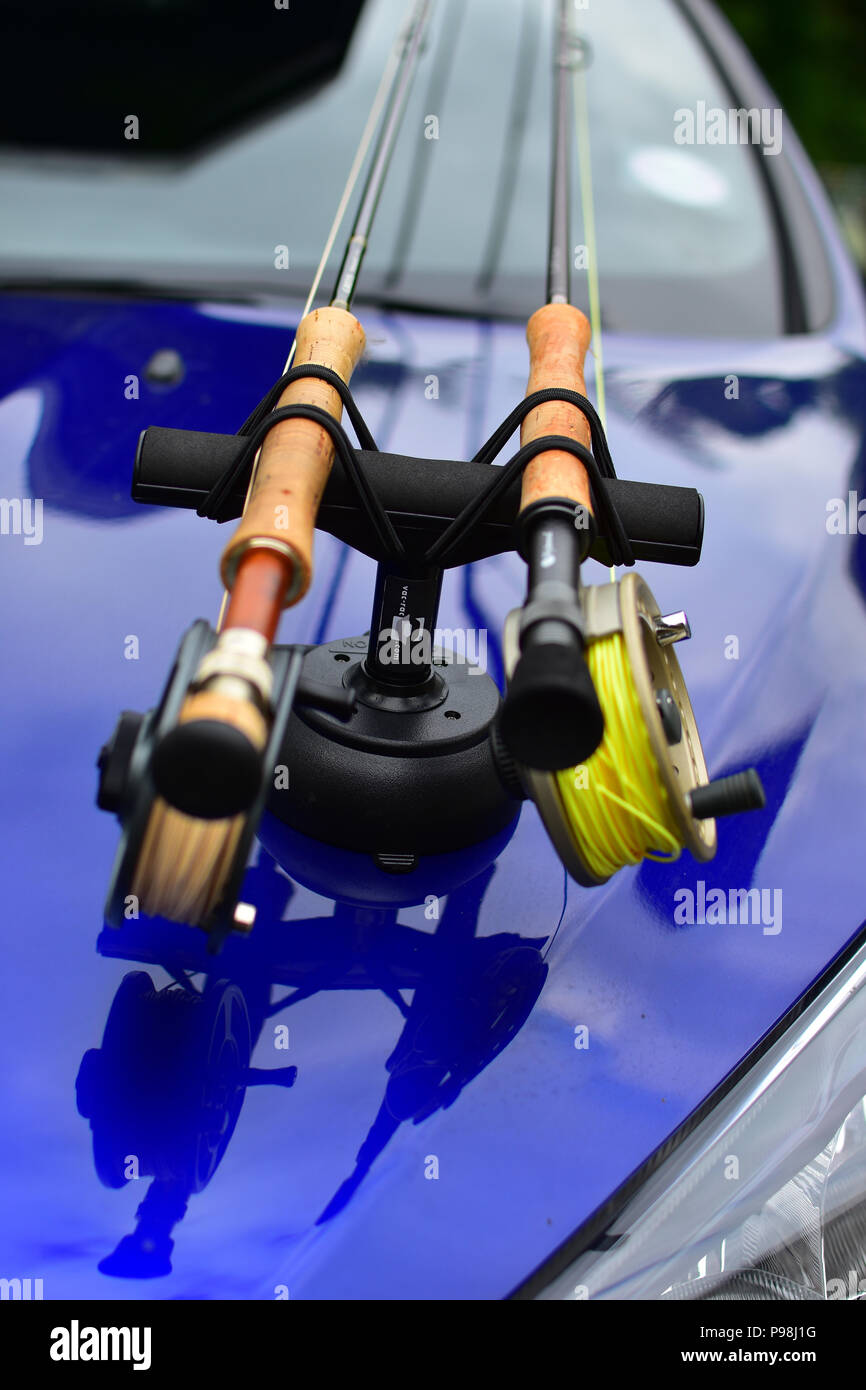 Fishing rods on a car Stock Photo - Alamy