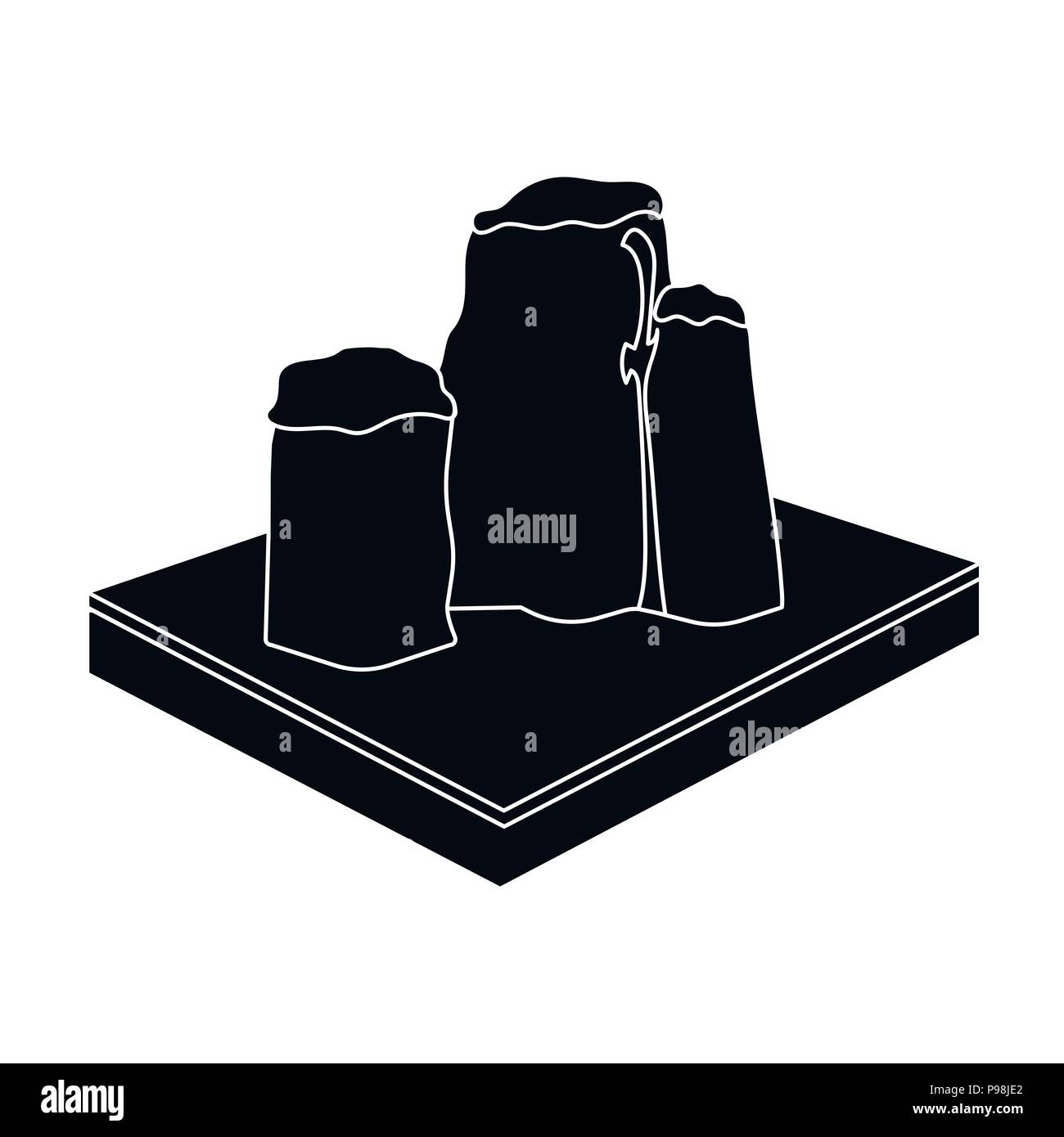 Mountains, rocks and landscape. Relief and mountains single icon in ...