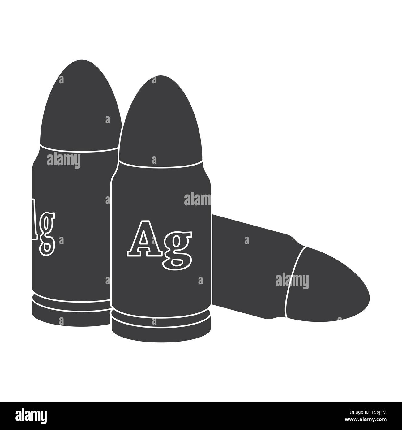 Bullet single icon in black style.Bullet, vector symbol stock ...