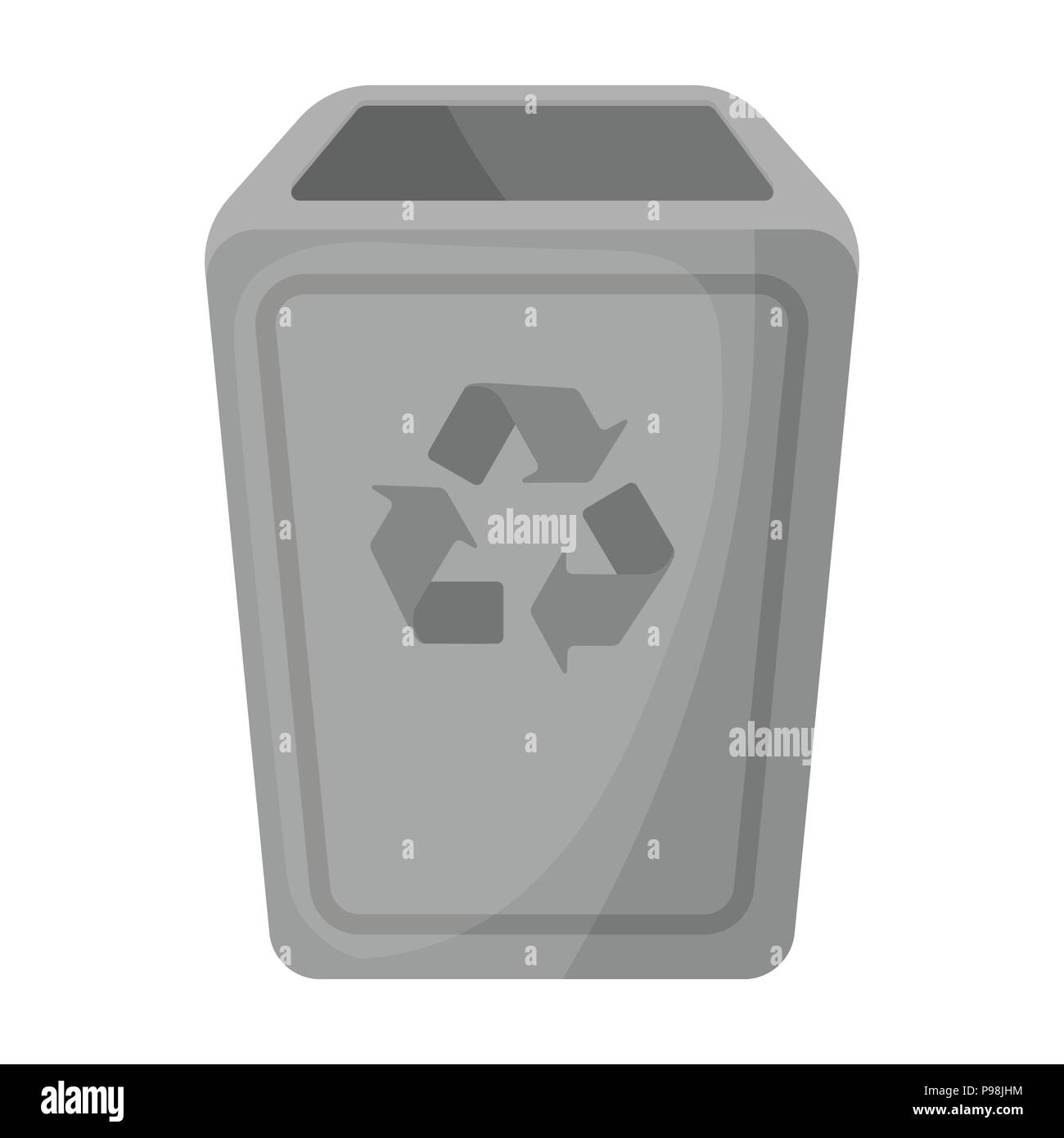 Garbage can icon in cartoon style isolated on white background. Trash ...