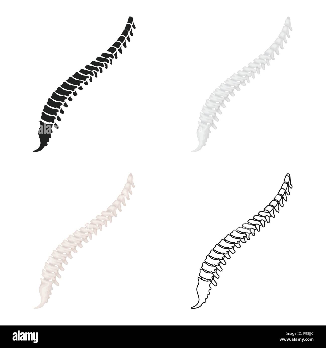 Spine icon in cartoon style isolated on white background. Organs symbol ...