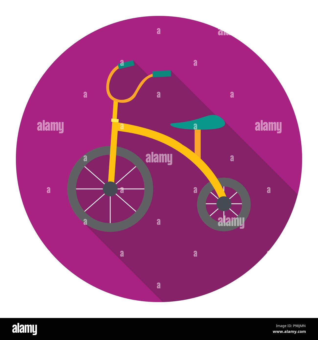 Tricycle icon in flat style isolated on white background. Play garden ...