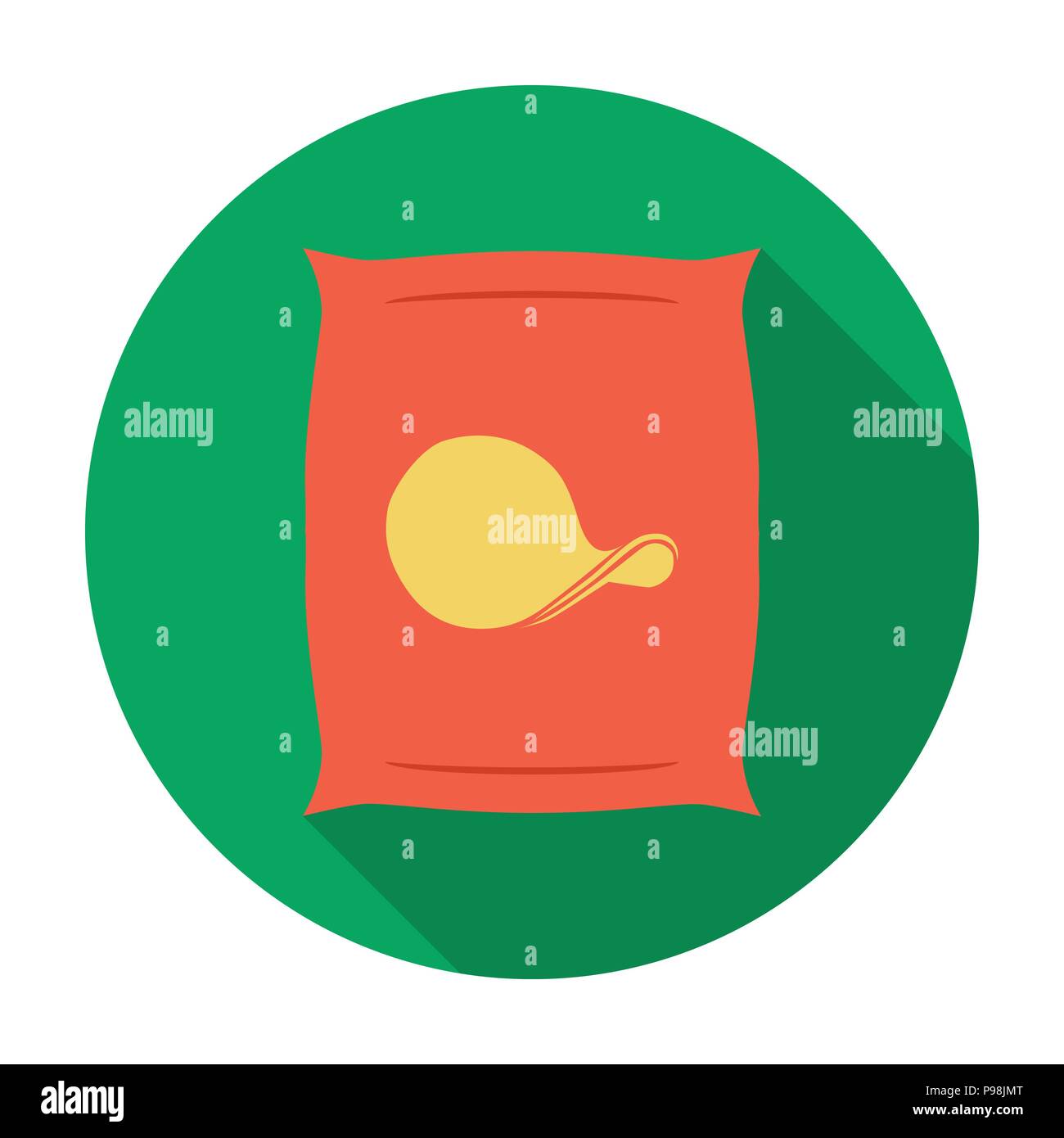 Potato chips icon in flat design isolated on white background. Pub ...