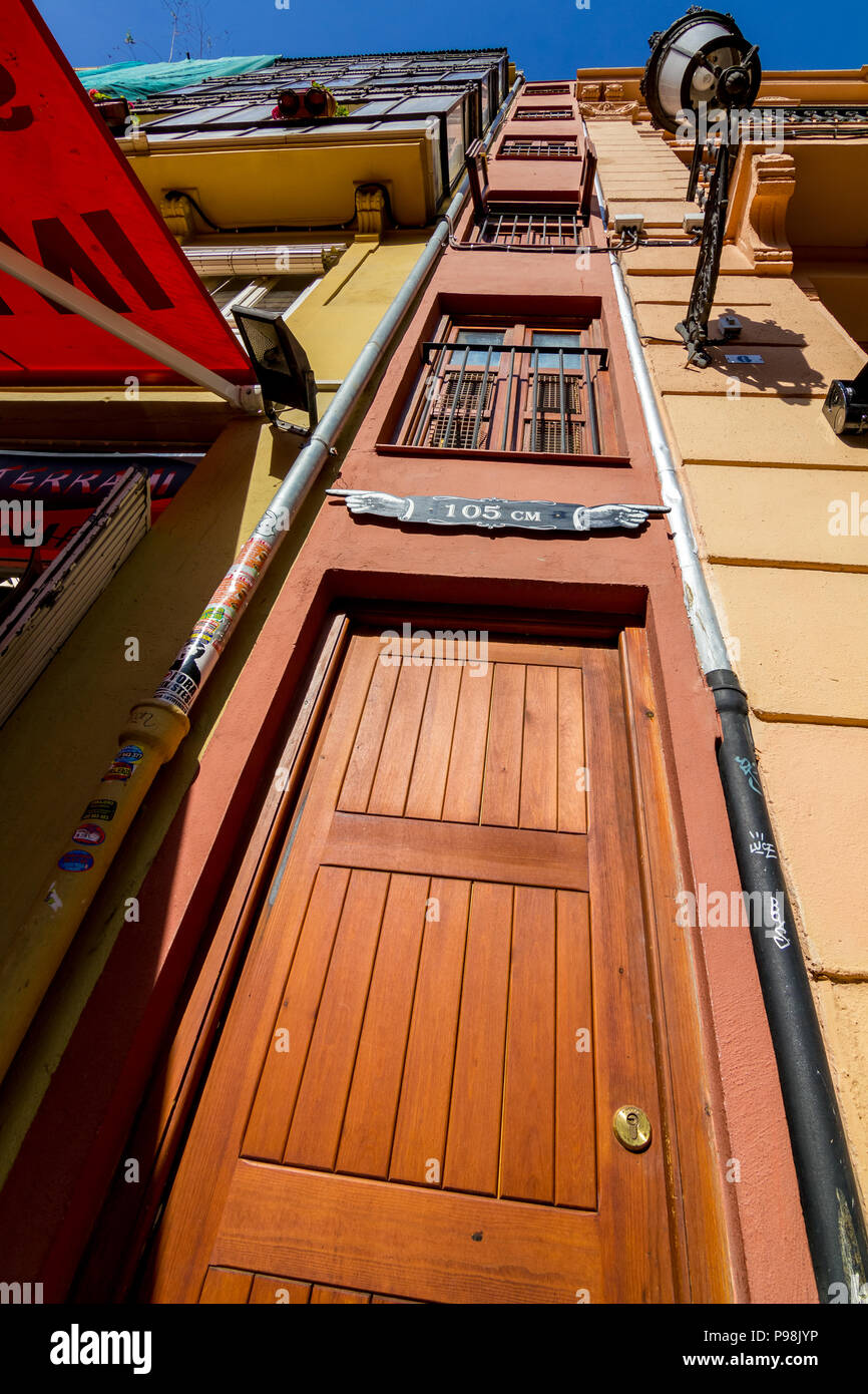 VALENCIA, SPAIN - FEBRUARY 18, 2013: The narrowest building in Europe ...