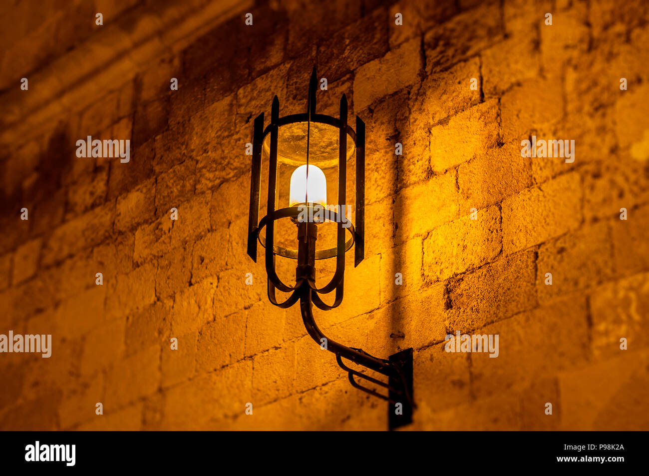 Old torch on brick wall High Resolution Stock Photography and Images ...
