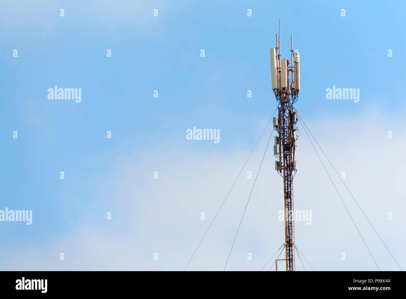 Telecommunications tower cells for mobile communications Stock Photo ...