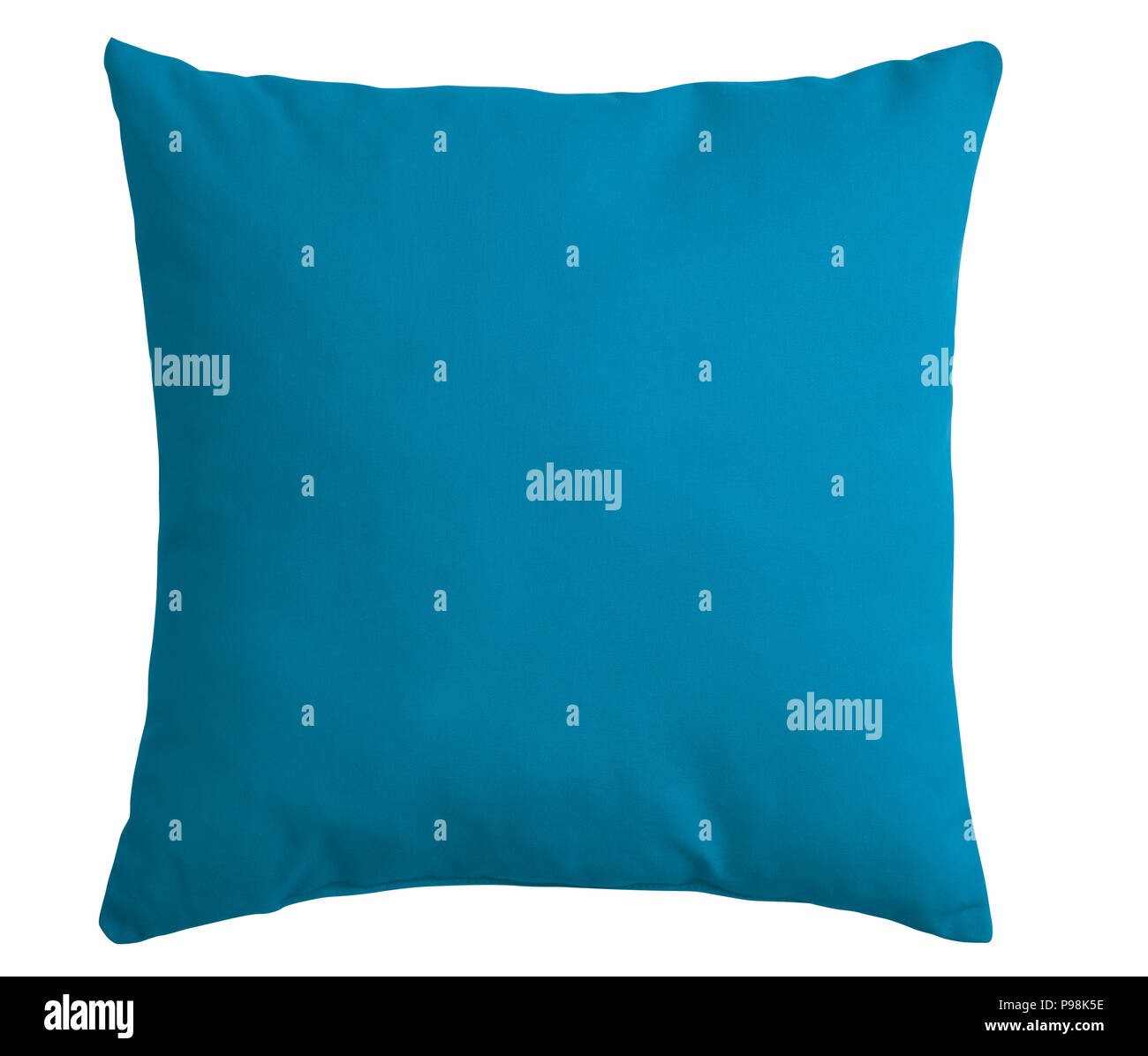 Cyan pillow isolated on white background. Include clipping path Stock ...