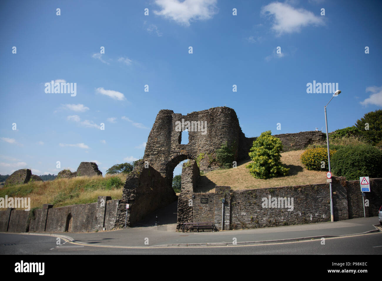 Launceston Castle Ruins in the centre of Launceston Cornwall England ...