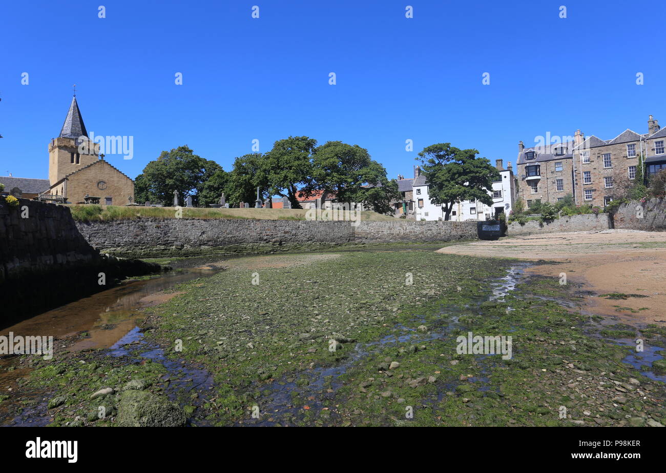 Anstruther waterfront at low tide Fife Scotland July 2018 Stock Photo ...