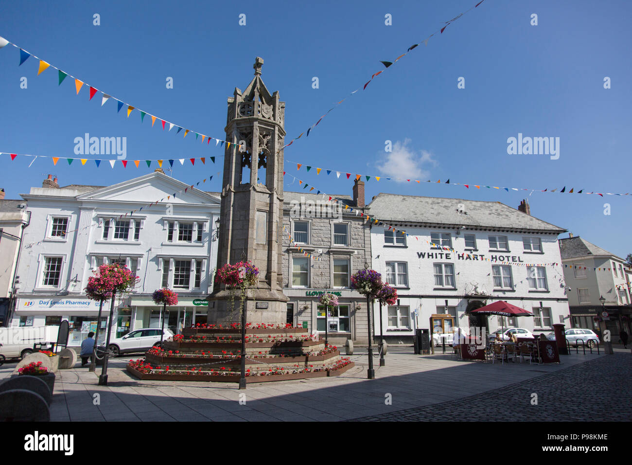 Launceston Town Centre, on a sunny day in Cornwall England UK Stock ...