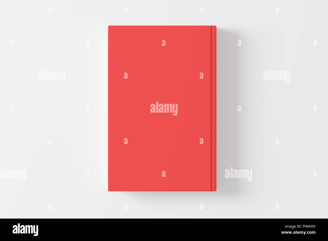 Blank red book cover on white background. Isolated with clipping path ...