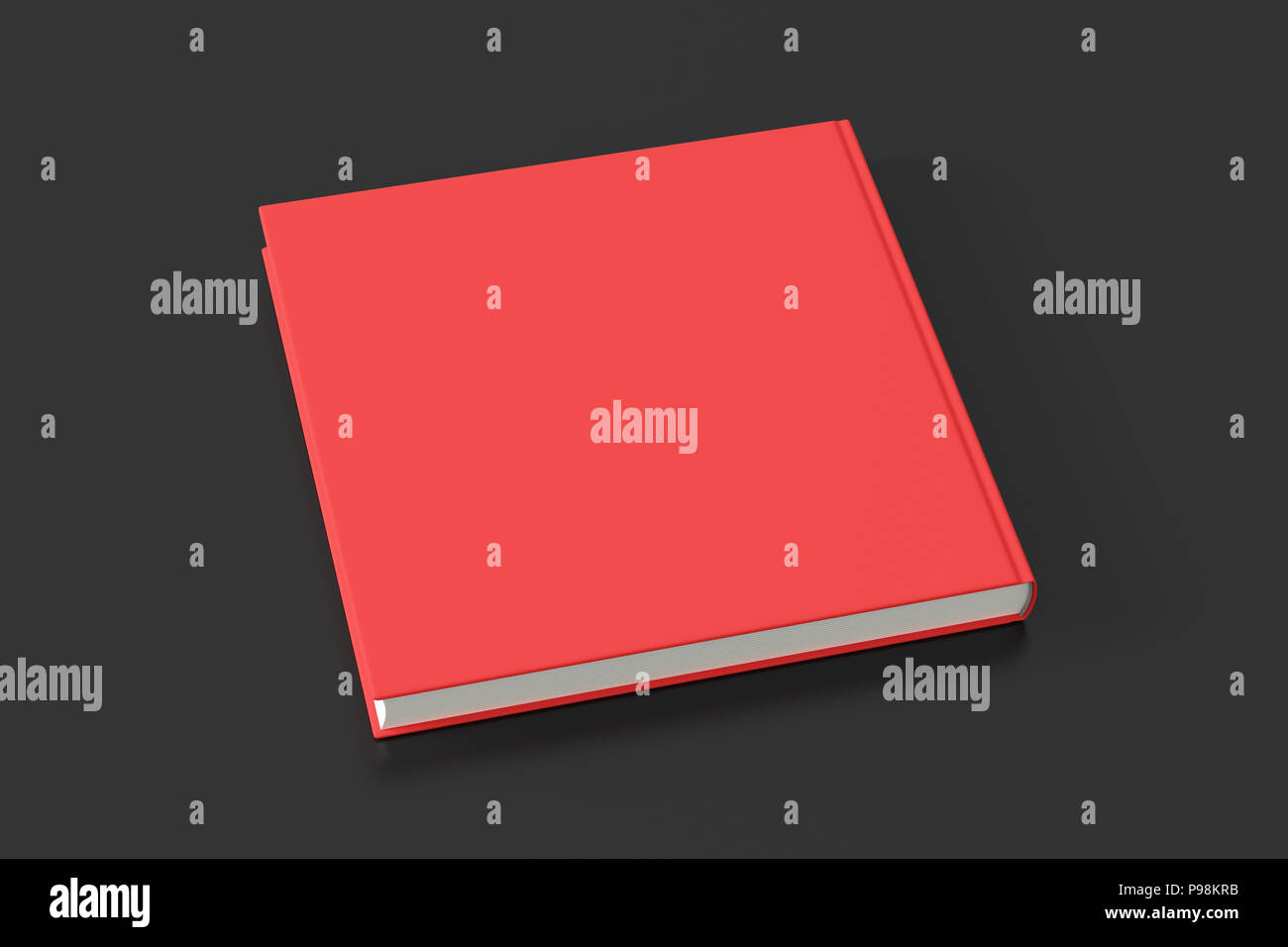 Blank red book cover on black background. Isolated with clipping path ...